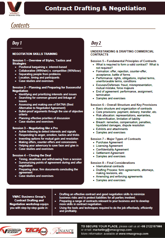 Negotiation Training Course – KL, Malaysia, 10/24-25 | International Technology Law Blog